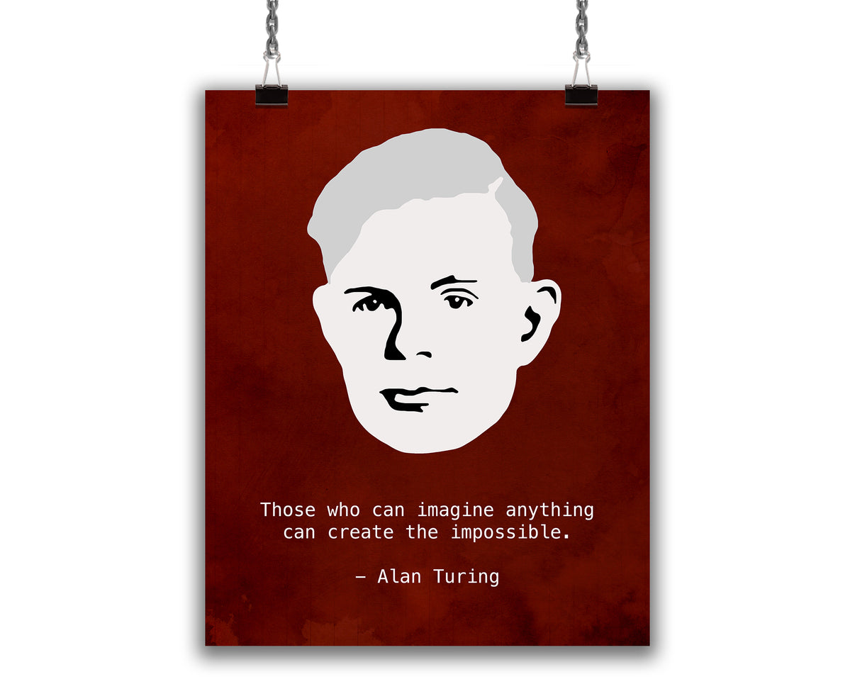 Alan Turing Quote Art Print, Portrait and Inspirational Decor – Megan ...