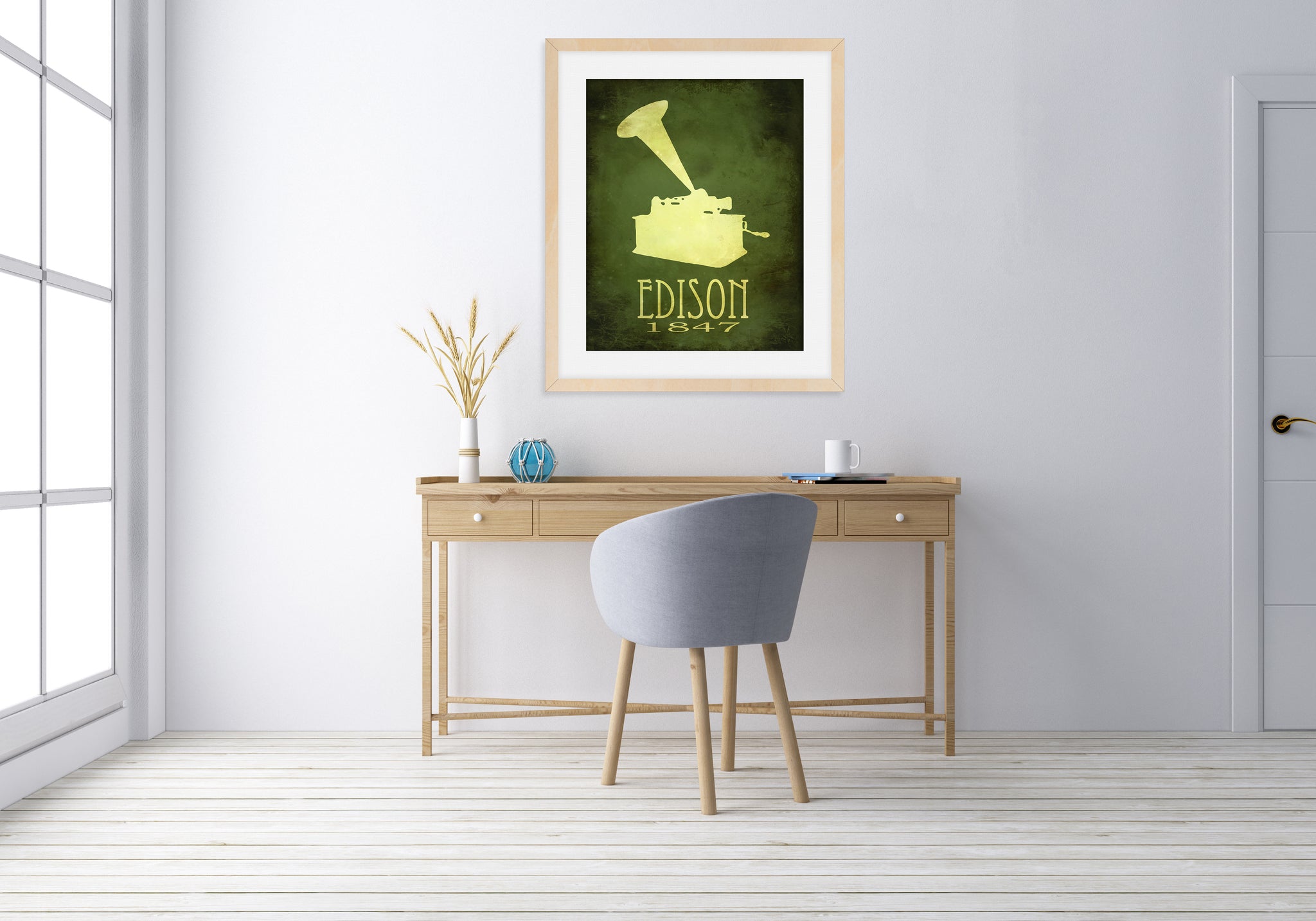 Thomas Edison Scientist Art Print, Inventor Decor – Megan Lee Studio