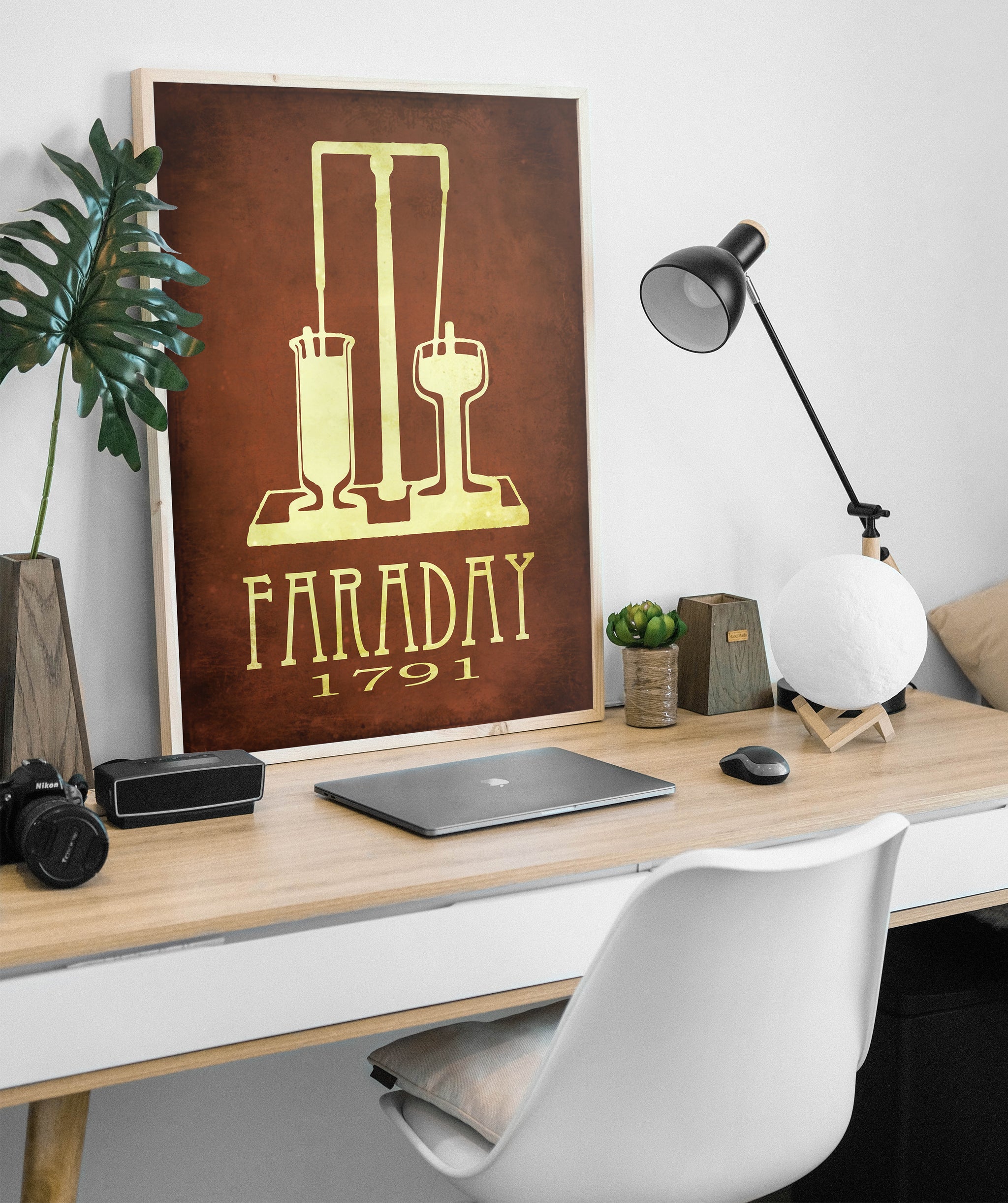 Michael Faraday Scientist Art Print, Physics and Chemistry Decor ...