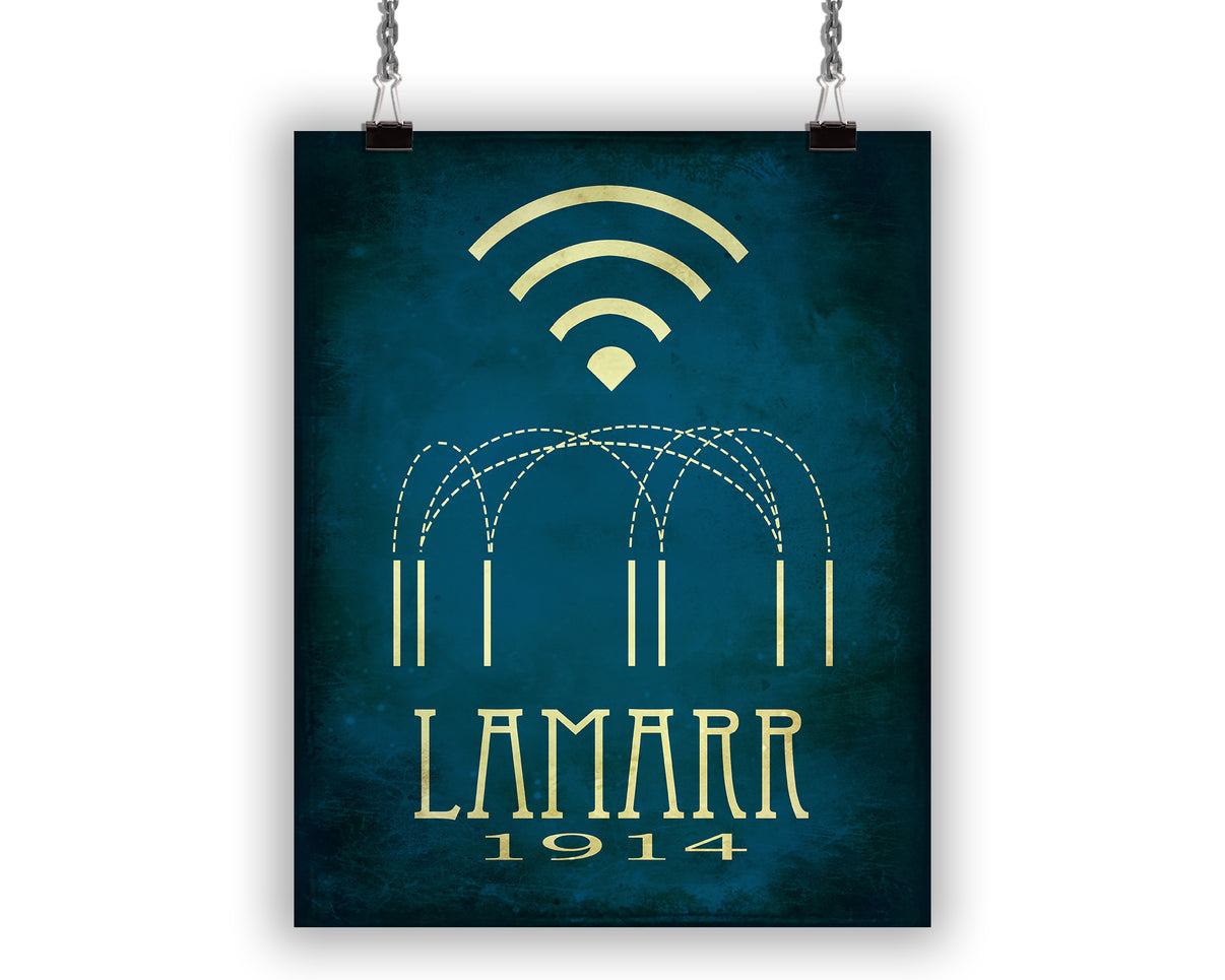 Lamarr WiFi Invention Art Print, Hedy Lamarr Inventor Decor – Megan Lee ...