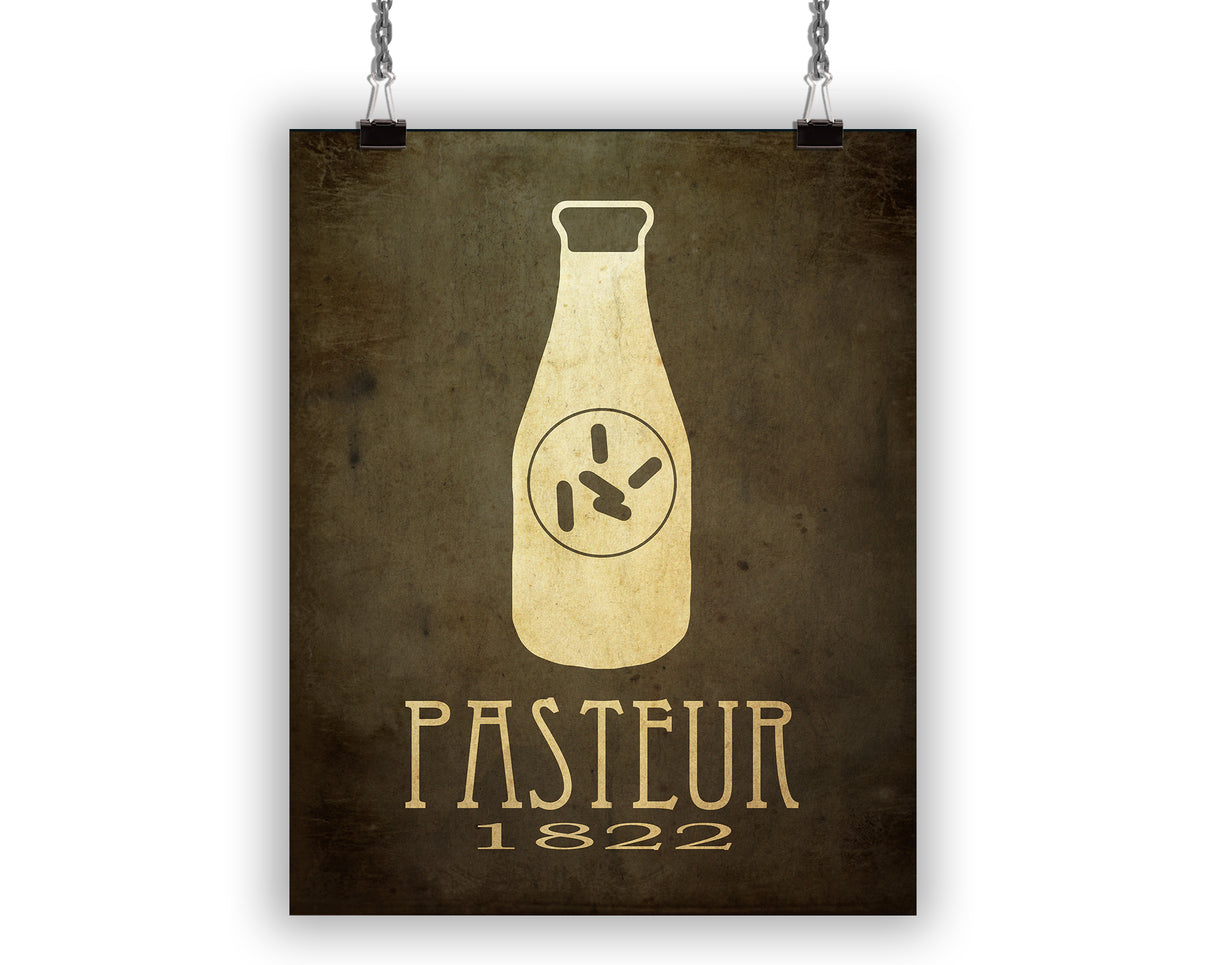 Louis Pasteur Pasteurization Art Print, Medicine and Microbiology Deco ...